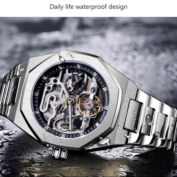 Forsining | Accessories | Mens Skeleton Mechanical Luminous Luxury ...